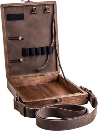 Generic Walnuss Holzbeutel Tragbarer Crossb0dy Holz Handgefertigt Postmanntasche, Writers Messenger Wood Box Kreativ A5 Buchstabenpapier Umh&auml;ngetasche Massive