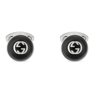 Gucci Manschettenkn&ouml;pfe mit Ineinandergreifendem Motiv - - Accessories - Damen - Grau - ONE SIZE