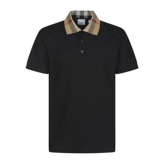 Burberry Homme, Tops, Noir, Taille: XL Cody Cotton Polo