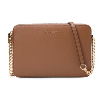 Michael Kors Femme, Sacs, Brun, Taille: ONE Size Sac &agrave; bandouli&egrave;re en cuir Saffiano avec d&eacute;tails dor&eacute;s