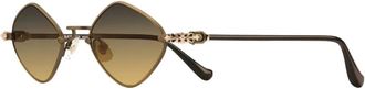 Chrome Hearts Diamond Dog Sonnenbrille - Gr&uuml;n