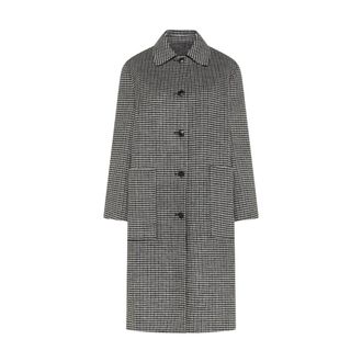 Seventy Langer einreihiger Mantel mit Karomuster - - Coats - Damen - Schwarzk - 2XS
