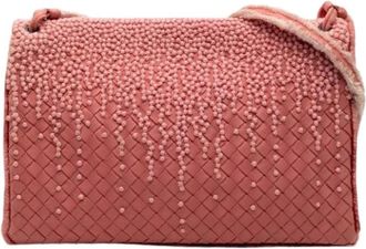 Bottega Veneta Pre-owned Sac bandouli&egrave;re tiss&eacute; en nappa - Femme - Pre-owned - Rose - Taille: ONE Size