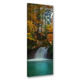 Feeby Leinwand Bilder - Natur - Wald - 40x100 cm- Deko Wohnzimmer - Wandbilder Schlafzimmer - Deko Aesthetic - Wand Deko - Leinwand Groß - Bäume - Deko Zimm