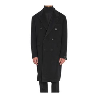 Tagliatore Homme, Manteaux, Noir, Taille: XL Pino Lerario Double-Breasted Coat