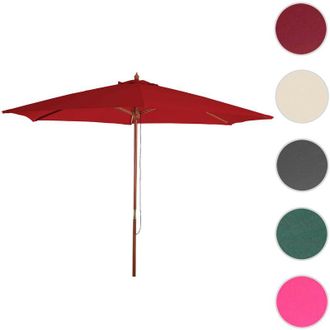 Mendler Parasol Florida - parasol de march&eacute; - &oslash; 3m polyester/bois - rouge