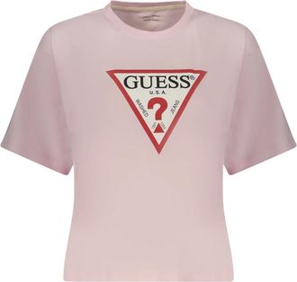 Guess Femme, Tops, Rose, Taille: 38 FR T-shirt &agrave; manches courtes