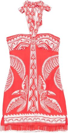 Farm Rio robe courte Majestic Coconut Tree à dos nu - Rouge