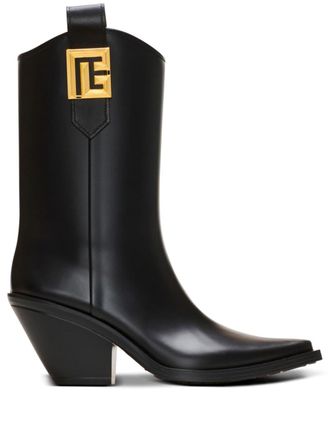 Balmain Tess Stiefel mit Logo-Schild 55mm - Schwarz