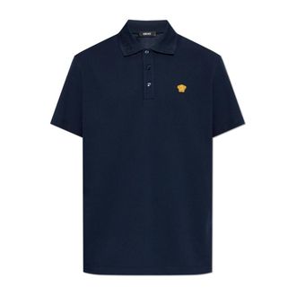 Versace Besticktes Medusa Polo-Shirt - - Tops - Herren - Blau - 4XL