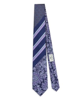 Etro Krawatte im Patchwork-Design - Blau