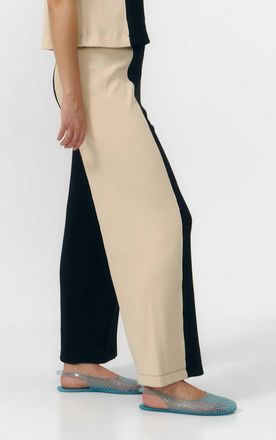 Suite13lab Damen vegan Hose Belino Schwarz Beige