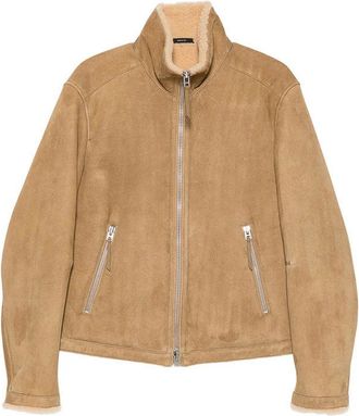 Tom Ford Manteau En Cuir - Marron