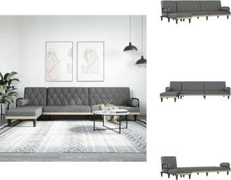 vidaXL Schlafsofa in L-Form Dunkelgrau 260x140x70 cm Stoff - L-förmiges Schlafsofa - Wohnlandschaft - Sofa Bett - Gästebett - Couch