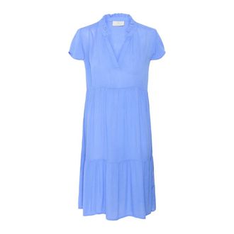 Kaffe Femme, Robes, Bleu, Taille: 46 FR &Eacute;l&eacute;gante Robe Amber avec Volants
