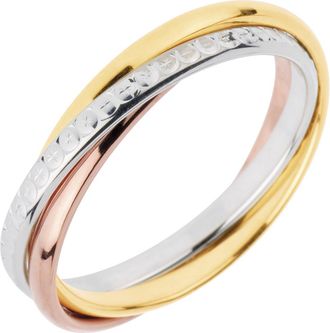 Edenly Trauring Saturn Rotation Variation - Kleines Modell - Dreierlei Gold, 3 Ringe