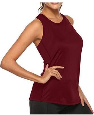 Generic D&eacute;bardeur de sport &agrave; dos nageur pour femme - Coupe ample - Sans manches - Dos pliss&eacute; - Pour la course &agrave; pied - Solide - Printemps Y2K - D&eacute;bardeurs de 