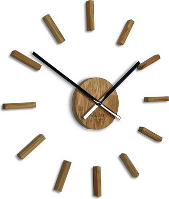 FlexiStyle 3D Wanduhren DIY Holz Eiche große Wanduhr 50-75CM 3D Wanduhr Modern Design EKO Wanduhren Wandtattoo Dekoration Uhren für Büro Wohnzimmer Schlafzimmer 