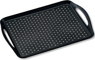 KESPER |Serviertablett, Material: Kunststoff, Maße: B 45,3 x T 32 x H 4,5 cm, Farbe: Schwarz, Grau | 77201