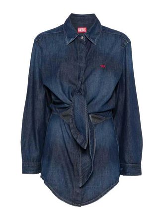 Diesel Robe Au Genou - Denim