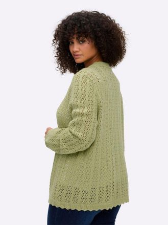 Sheego Strickjacke Strickjacke Langarm Ajour