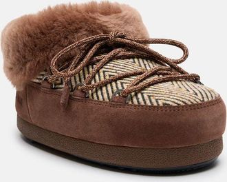 Moon Boot Shearling-Lined Moon Boot Slipper - Brown