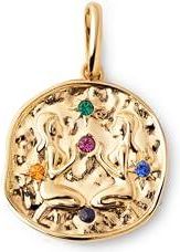 Singularu Charm Organic Colors Zodiaque. Pendentif en laiton avec finition plaqué or 18 kt. Combinable avec collier. Bijoux pour femme. Gémeaux