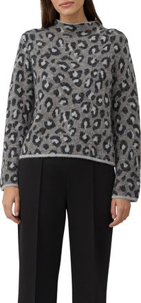 s.Oliver Relaxed-Fit-Pullover aus Alpaka-Wollmix mit Leo-Print