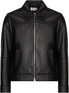 Saison 1865 Blouson Fool col classique en cuir