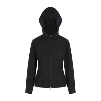 Moncler Schwarze M&auml;ntel aus Polyester und Baumwolle - - Jackets - Damen - Schwarzk - L