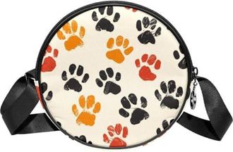Generic Petit sac &agrave; bandouli&egrave;re circulaire pour femme, petit sac &agrave; bandouli&egrave;re avec fermeture &eacute;clair, bretelles r&eacute;glables, sac &agrave; main rond d&eacute;contract&eacute; pour fe