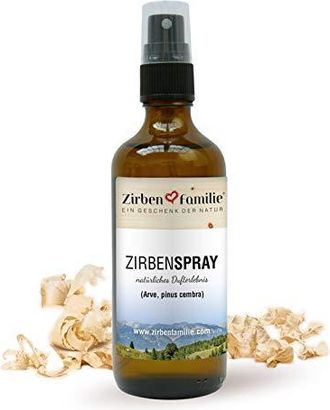Zirben Familie ZirbenSpray 100ml | 100% naturbelassenes Raumspray aus Zirbe | Raumerfrischer aus Ätherisches Öl | für einen einzigartigen Raumduf