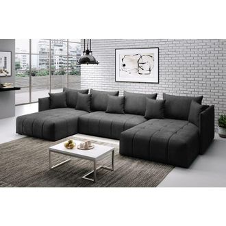 Furnix U-Form-Sofa asvil Wohnzimmersofa mit Schlaffunktion und Bettkasten EN25 - Furnix