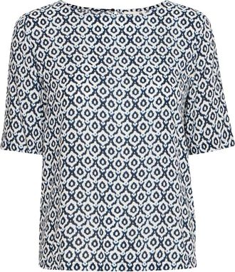 Ichi Ichi, Femme, Blouses et Chemises, Multicolore, Taille: 42 FR Chemisier imprimé Eclipse Ikat Tile