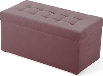 MG Design Polsterhocker 45 x 90 cm Rosa mit Stauraum (ca. 100 L), bis 300 kg belastbar, ohne Montage & leicht zu reinigen, angenehm matt mit feiner Struktur - f