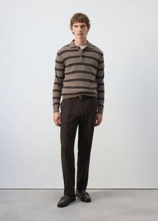 Mango Polo-Jersey aus Woll-Kaschmir-Mischung mittelbraun - Herren - XXL - MANGO MAN