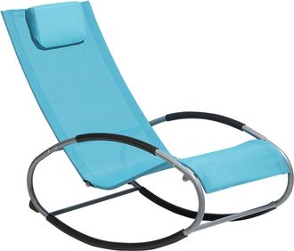 Beliani Moderner Schaukelstuhl Textil/Metall blau türkis Campo