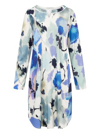 Louis Féraud robe-nuisette à fleurs - Bleu