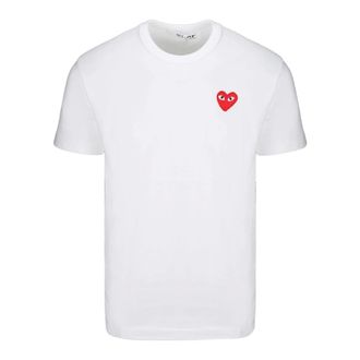 Comme Des Gar&ccedil;ons Homme, Tops, Blanc, Taille: XL T-Shirt Patch Yeux Coeur