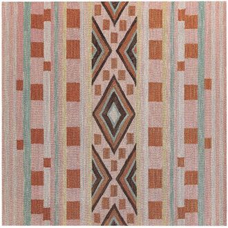 Beliani Teppich Mehrfarbig Wolle Quadratisch 200 x 200 cm mit Geometrischem Muster Boho Skandinavisch f&uuml;r Wohn- und Schlafzimmer