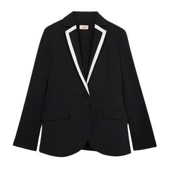Oltre Blazer mit Kontrastbesatz - - Jackets - Damen - Schwarzk - S