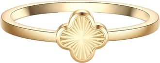 Glanzst&uuml;cke M&uuml;nchen Ring - Edelstahl Ring Kleeblatt - Gr. 50 - in Gold - f&uuml;r Damen
