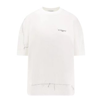 Givenchy Logo Print Crew-neck T-shirts und Polos - - Tops - Damen - Wei&szlig; - S