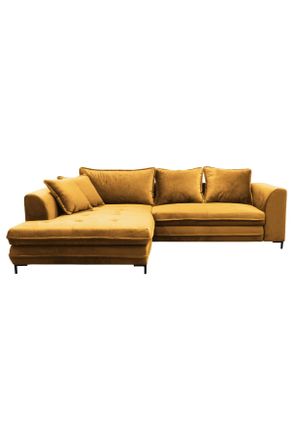 Livetastic Ecksofa, Gelb, Textil, 4-Sitzer, F&uuml;llung: Schaumstoff, Ottomane links, L-Form, 277x187 cm, Made in EU, Stoffauswahl, R&uuml;cken echt, Wohnzimmer, Sofas & 