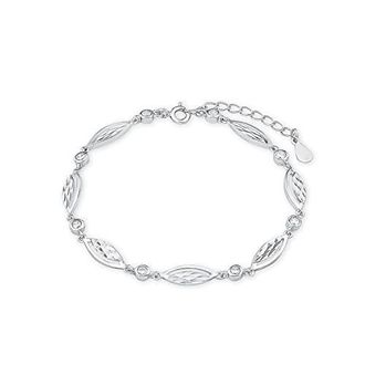 Amor bracelet 925 en argent sterling pour dames, avec zirconium synth., 16+4 cm, argent, Livré en boîte cadeau de bijoux