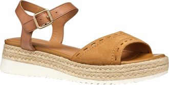 Geox Damen D EOLIE B Flat Sandal, Cognac, 38.5 EU