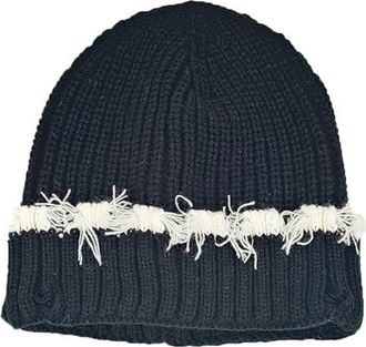 Generic Bonnet dhiver tricot&eacute; pour adulte - Bonnet en laine de couleur assortie, Noir, taille unique