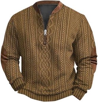 Generic Ensemble de sweat &agrave; capuche &agrave; manches longues et fermeture &eacute;clair pour homme, kaki, XXL