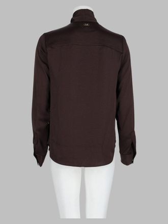 Michael Michael Kors Satin Bow Shirt - Brown