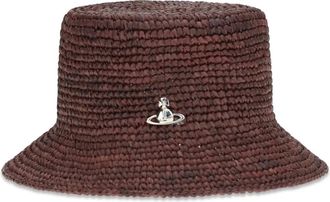 Vivienne Westwood Orb Raffia Bucket Hat - - Accessories - unisex - Braun - S